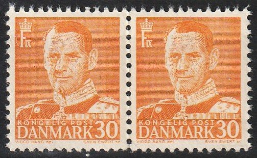 FRIMÆRKER DANMARK | 1948-50 - AFA 309 - Fr. IX 30 øre orange (Type III ...
